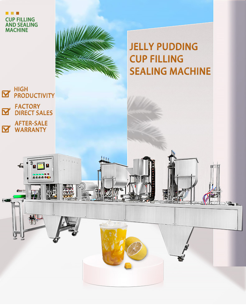 Continuous Type Jelly Pudding Plastic Cup Filling Sealing Machine