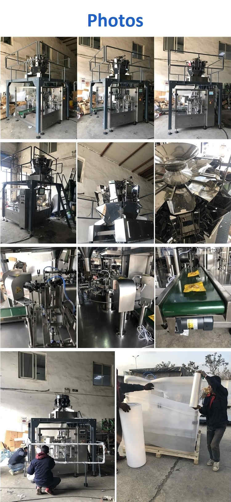 Automatic rotary bag pouch weighting filling sealing machine with multi ...